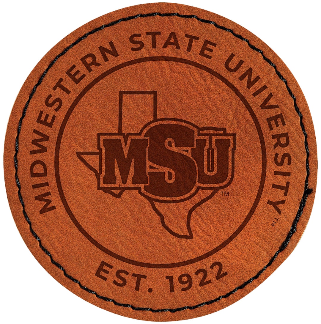 Midwestern State University Mustangs Offic. Licensed Leatherette Patch ...