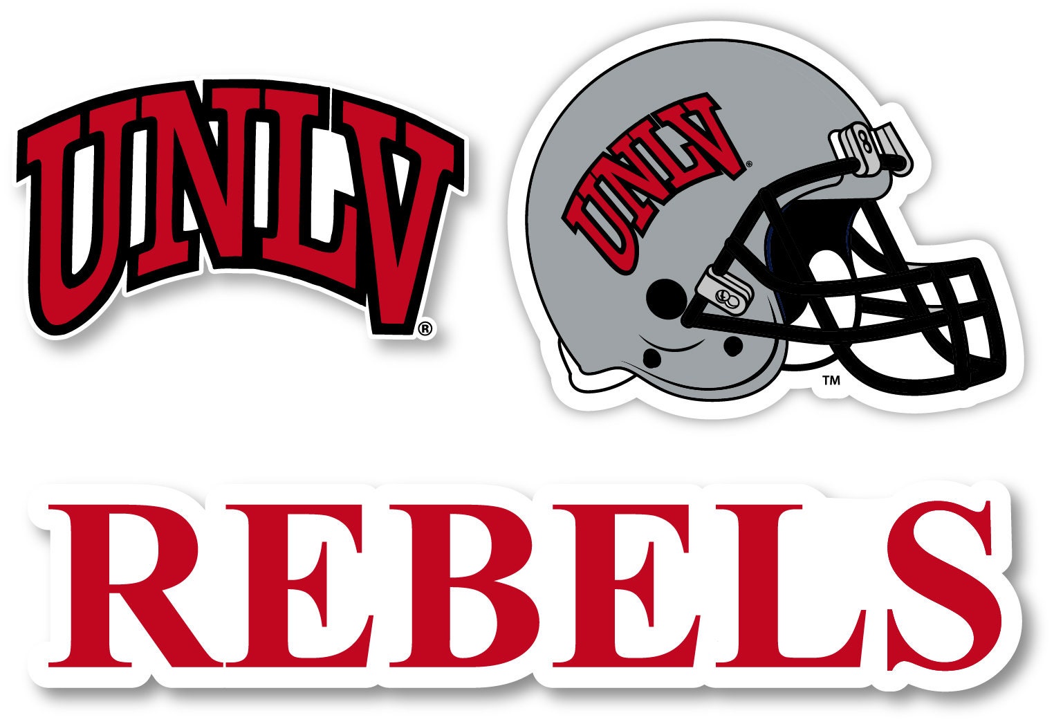 UNLV Rebels Vinyl Decal Sticker 3 Pack 4-inch Each - Etsy UK
