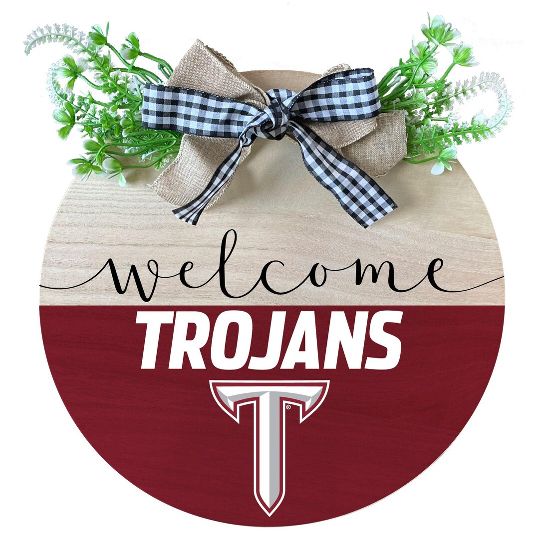 Troy University Wooden Wreath Welcome Sign 11.75" Diameter Officially ...