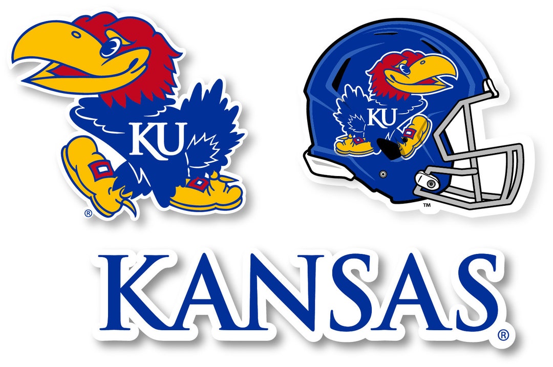 Kansas Jayhawks Vinyl Decal Sticker 3 Pack 4-inch Each - Etsy