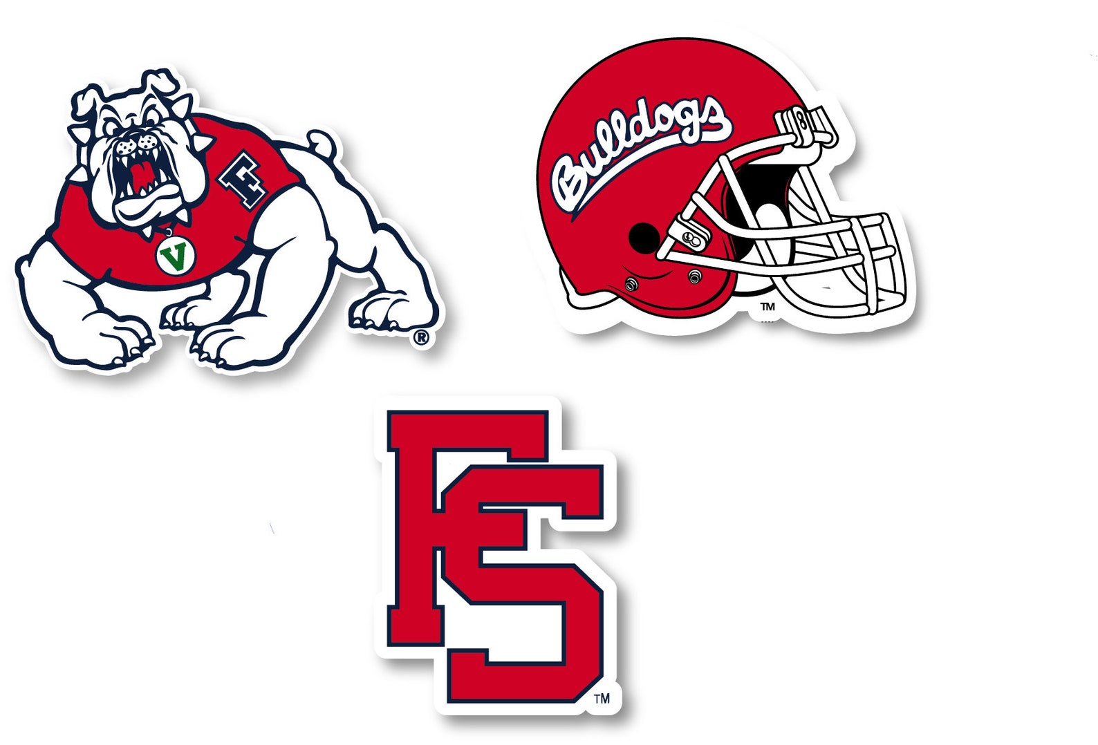 Fresno State Bulldogs Vinyl Decal Sticker 3 Pack 4-inch Each - Etsy