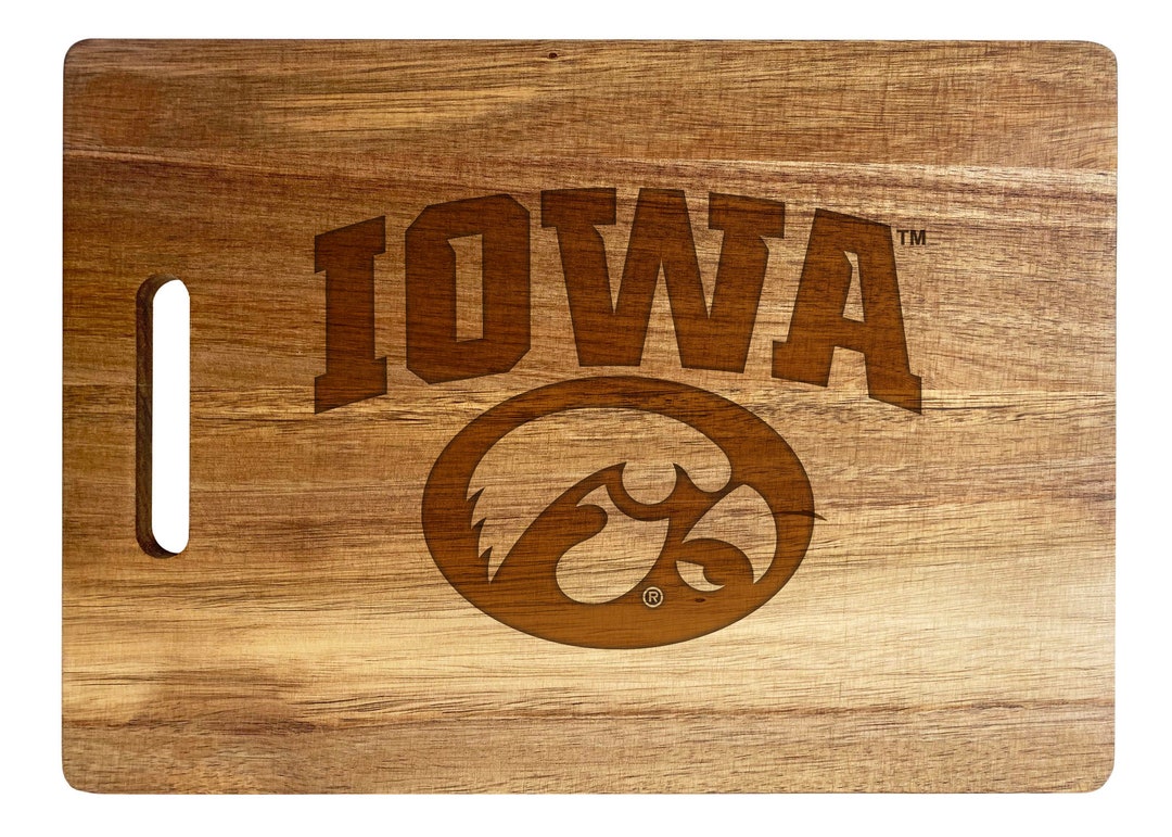 Iowa Hawkeyes Engraved Wooden Cutting Board 10" X 14" Acacia Wood ...
