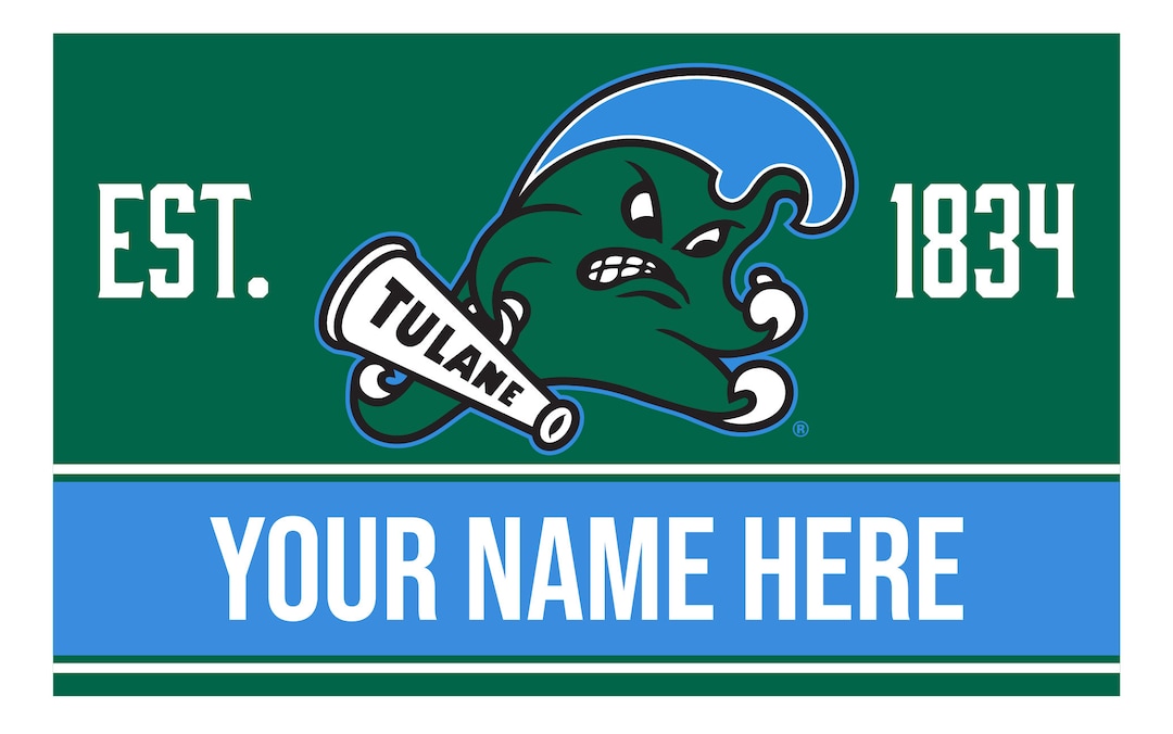 Tulane University Green Wave Wood Sign With Frame - Customizable - Etsy