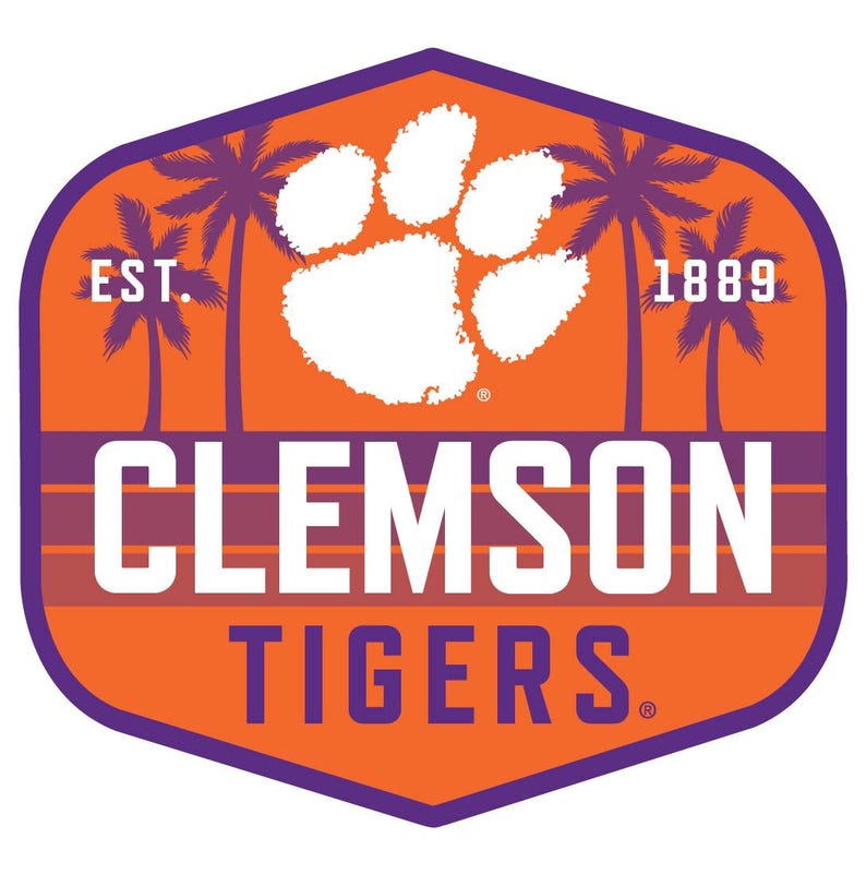 Clemson Tigers Scenic Background Vinyl Sticker/magnet - Officially ...