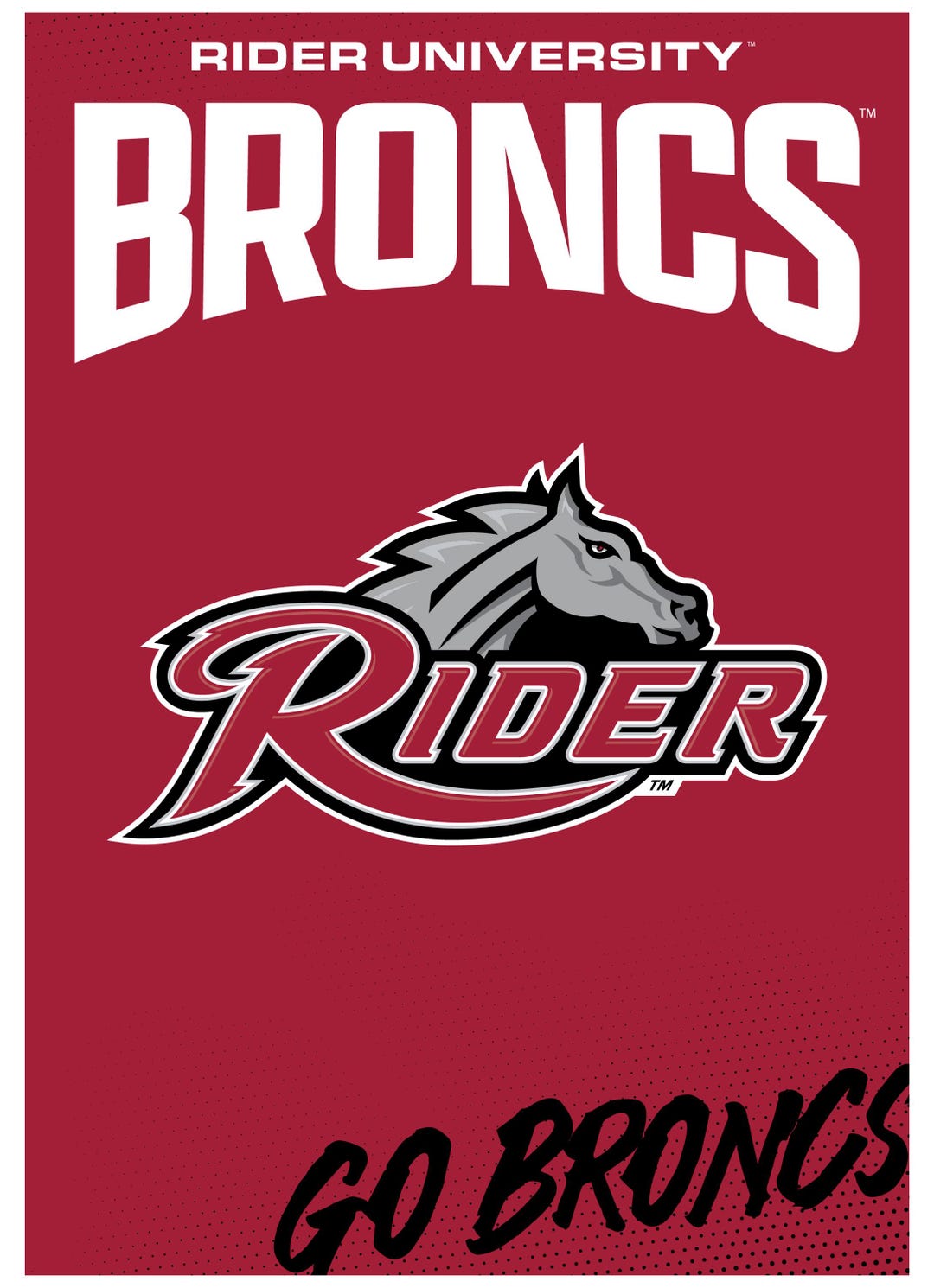 Rider Broncs Officially Licensed College Poster – Gradient or Halftone ...