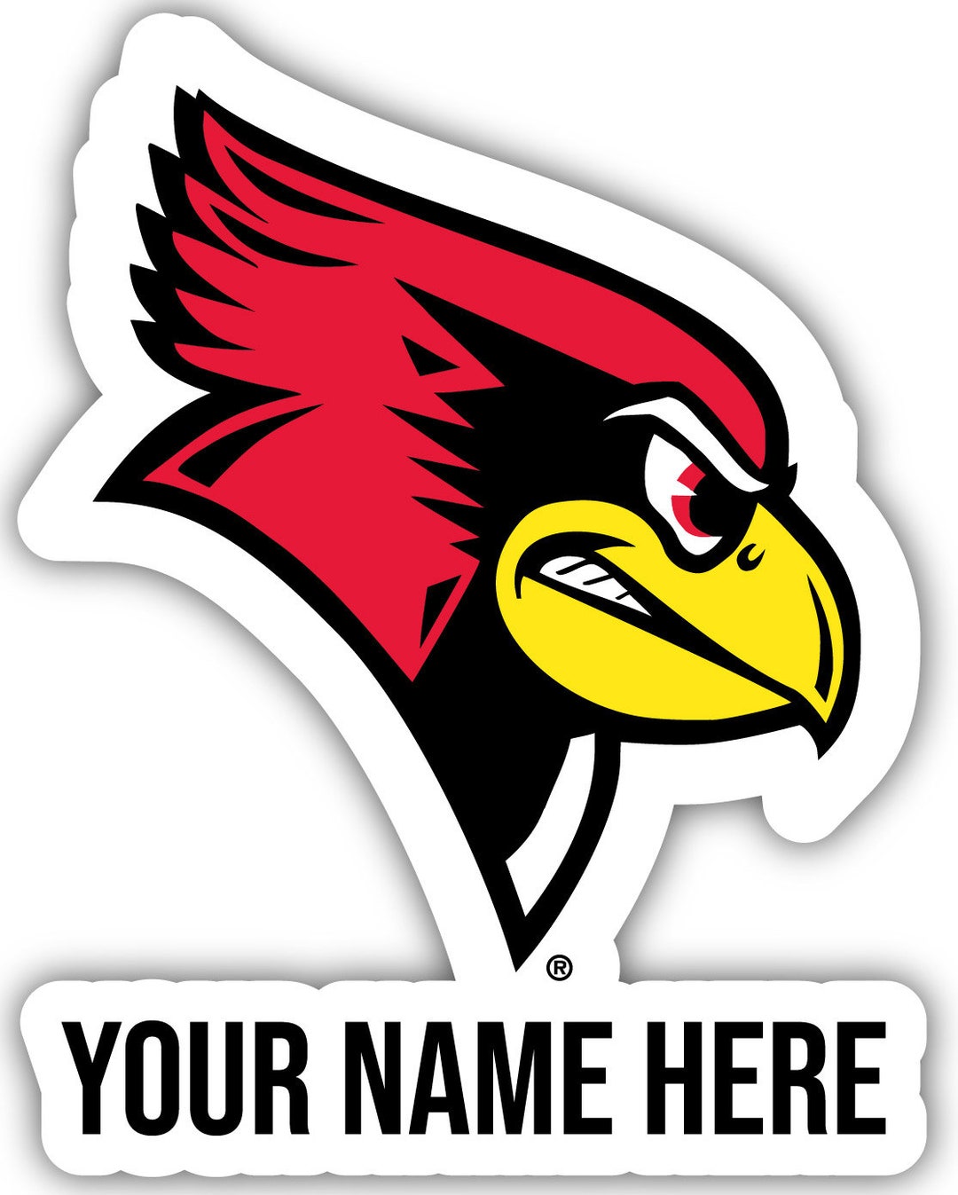 Illinois State Redbirds Customizable Vinyl Sticker - Multiple Sizes ...