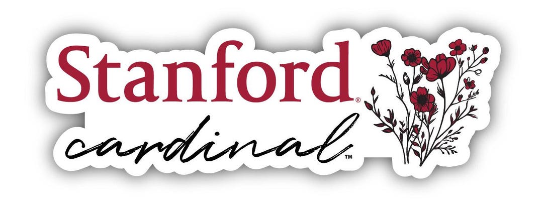 Stanford University Script Floral Sticker/magnet - Officially Licensed ...