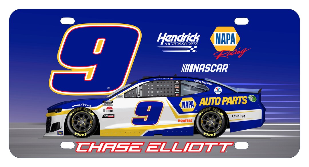 Chase Elliott #9 NASCAR Metal License Plate - Etsy