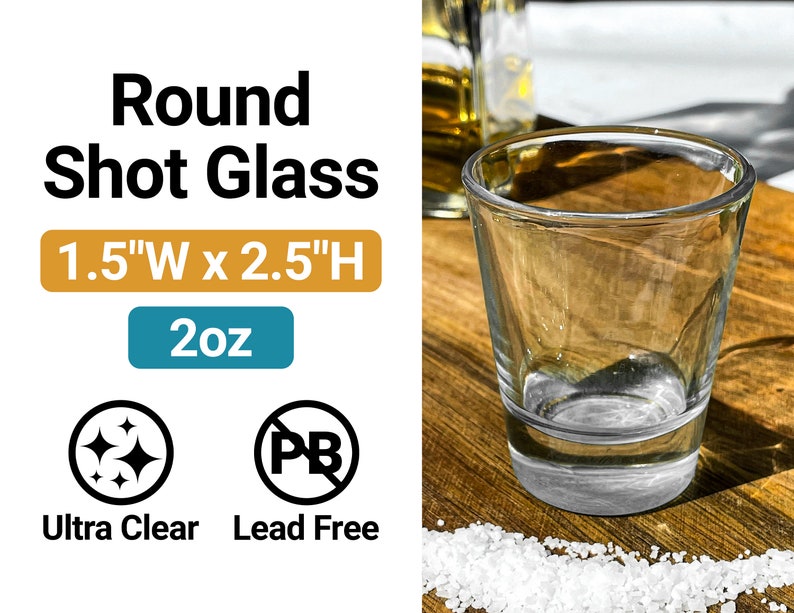 Customizable Engraved 2 Oz Round Shot Glass With 9 Color Options - Etsy