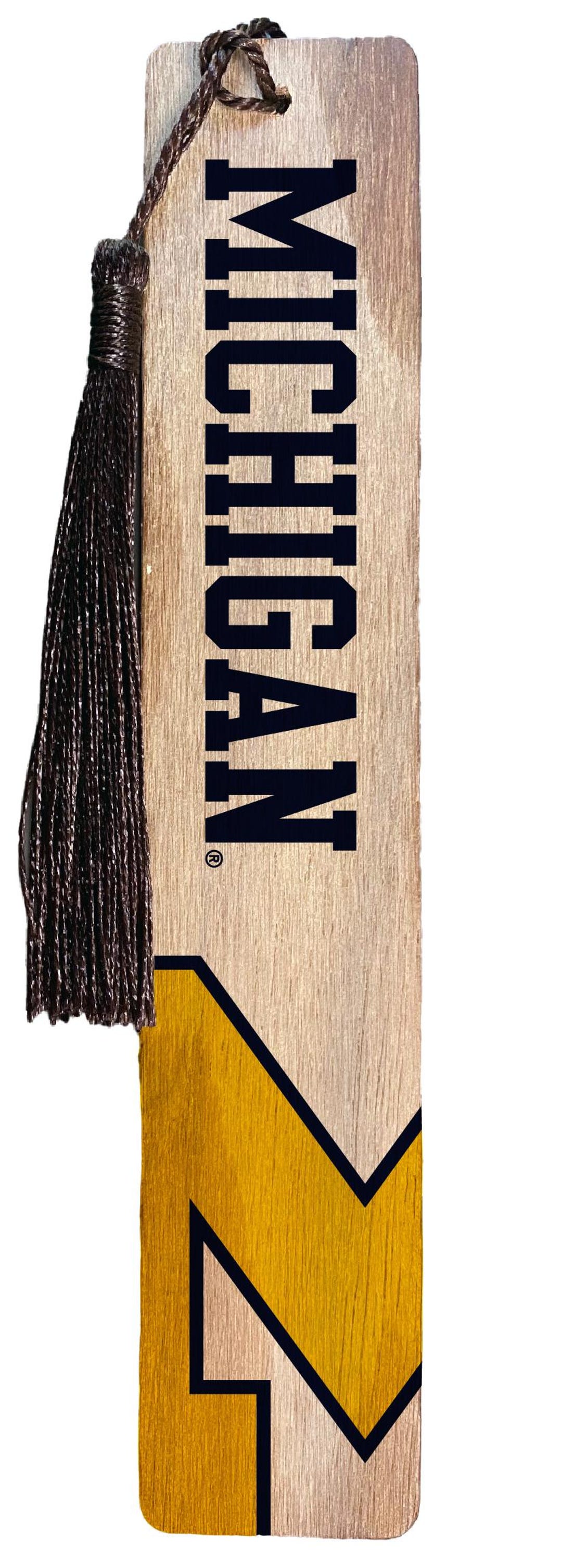 Michigan Wolverines Officially Licensed Wooden Bookmark With Tassel - Etsy