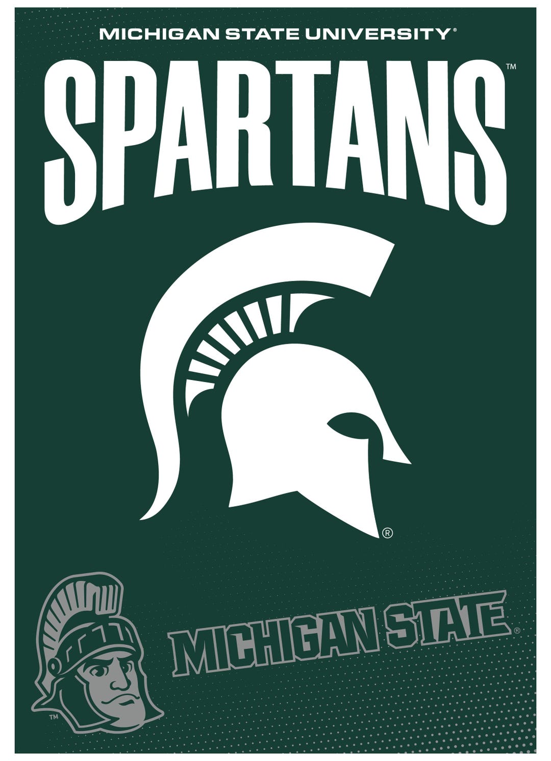 Michigan State Spartans Officially Licensed College Poster – Gradient ...