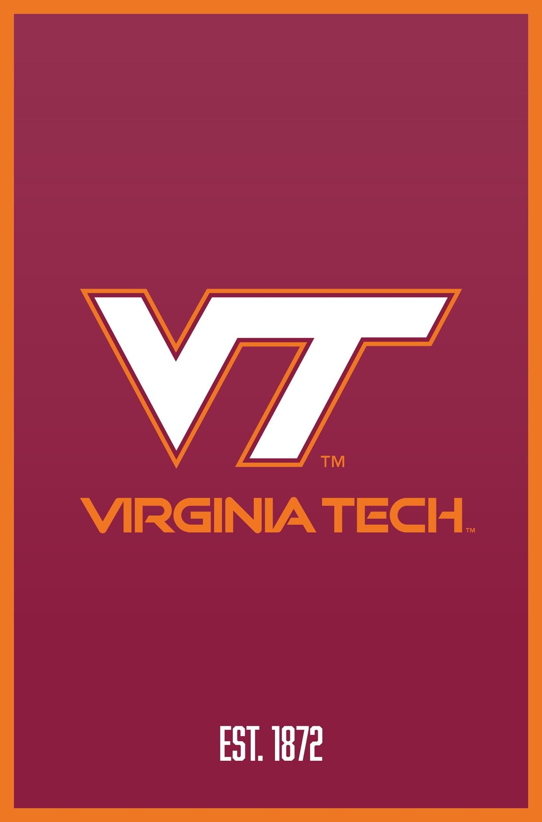 Virginia Tech Hokies Officially Licensed College Poster – Gradient or ...