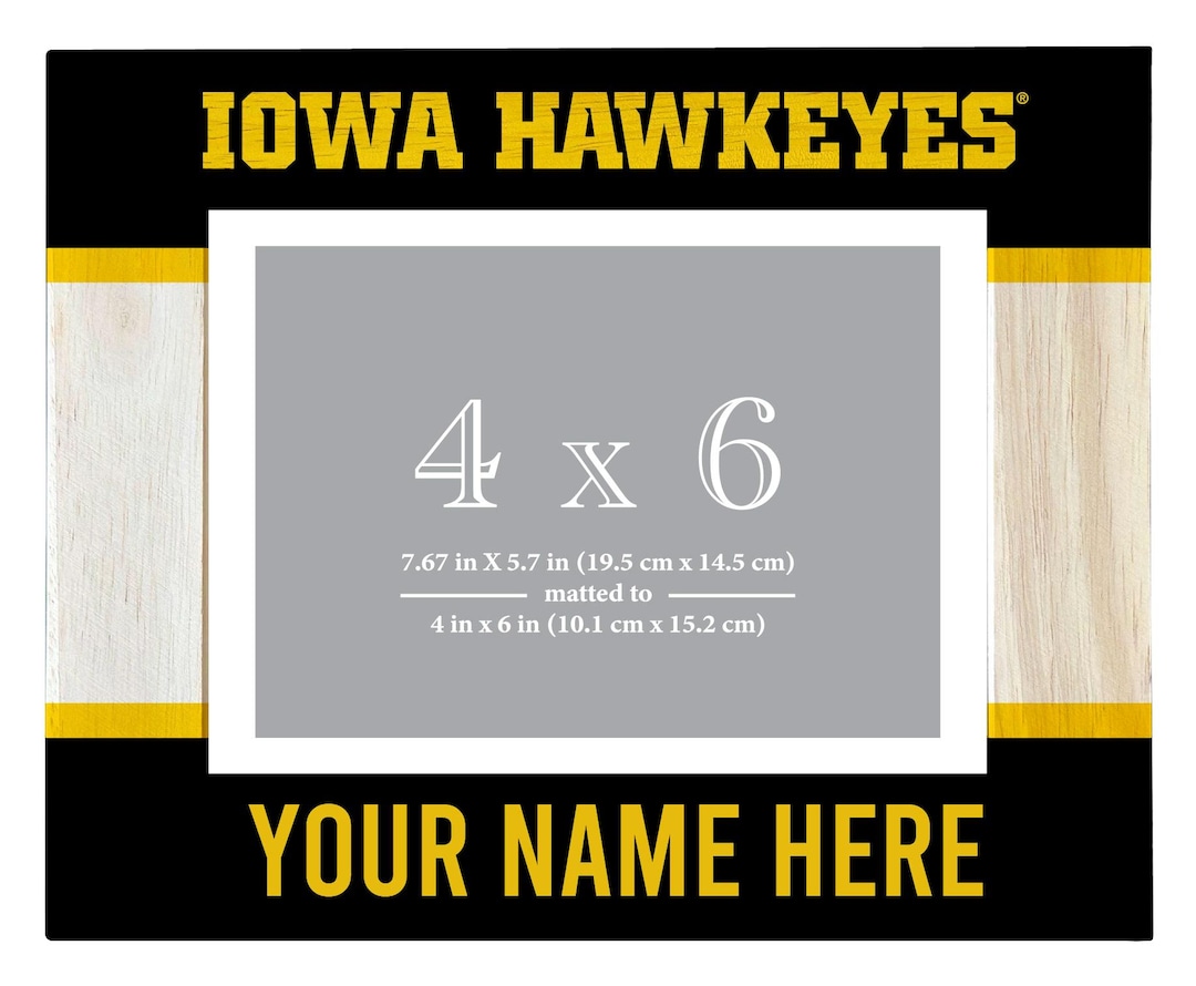 Iowa Hawkeyes Customizable Wooden Photo Frame Matted 4"x 6" - Etsy