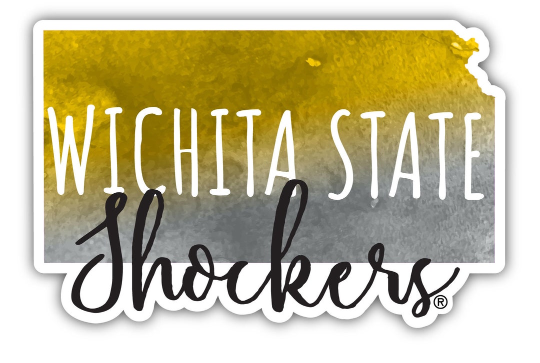 Wichita State Shockers Vinyl Sticker - Watercolor State Design - Etsy