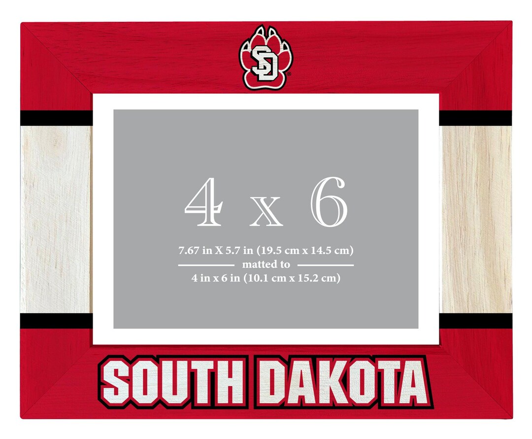 South Dakota Coyotes Wooden Photo Frame Matted to 4 X 6 Inch Officially ...