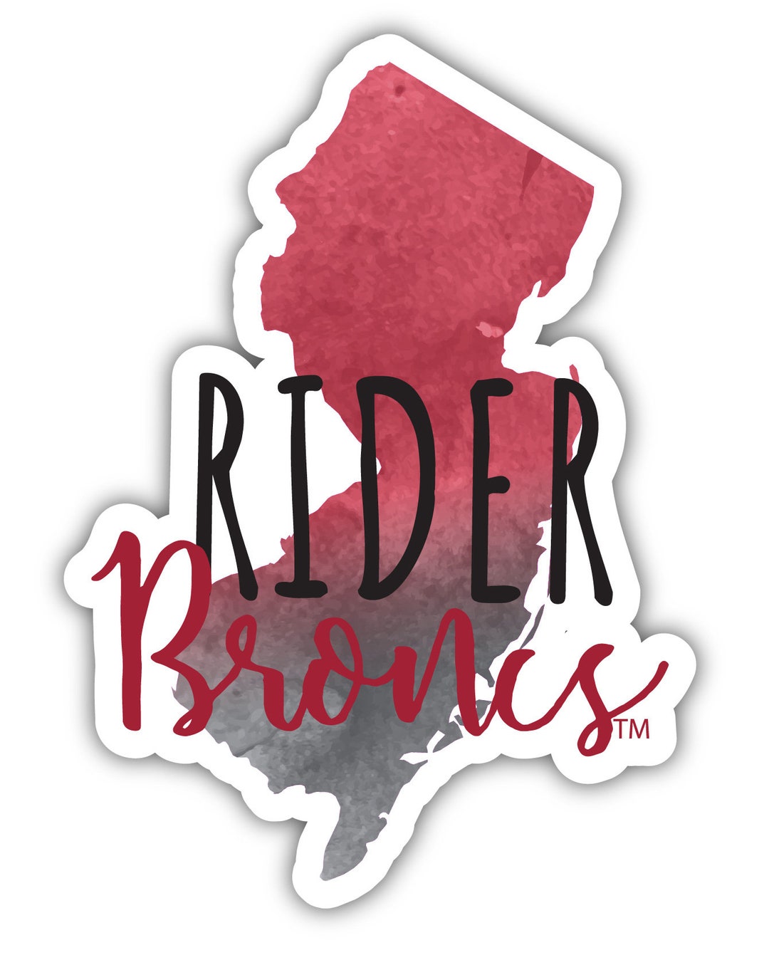 Rider University Broncs Watercolor State Die Cut Decal - Etsy