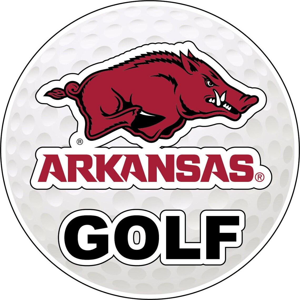 Arkansas Razorbacks 4-inch Vinyl Sticker Ball Design - Multiple Sports ...