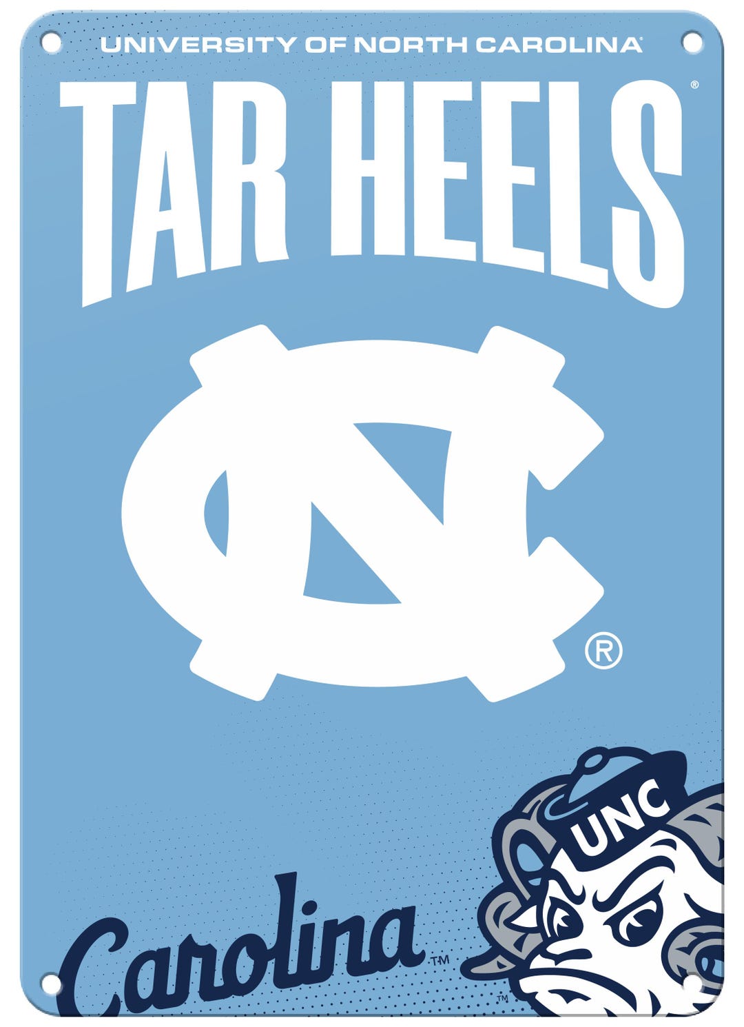 UNC Tar Heels 7"x10" College Wall Decor Metal Sign – Officially ...