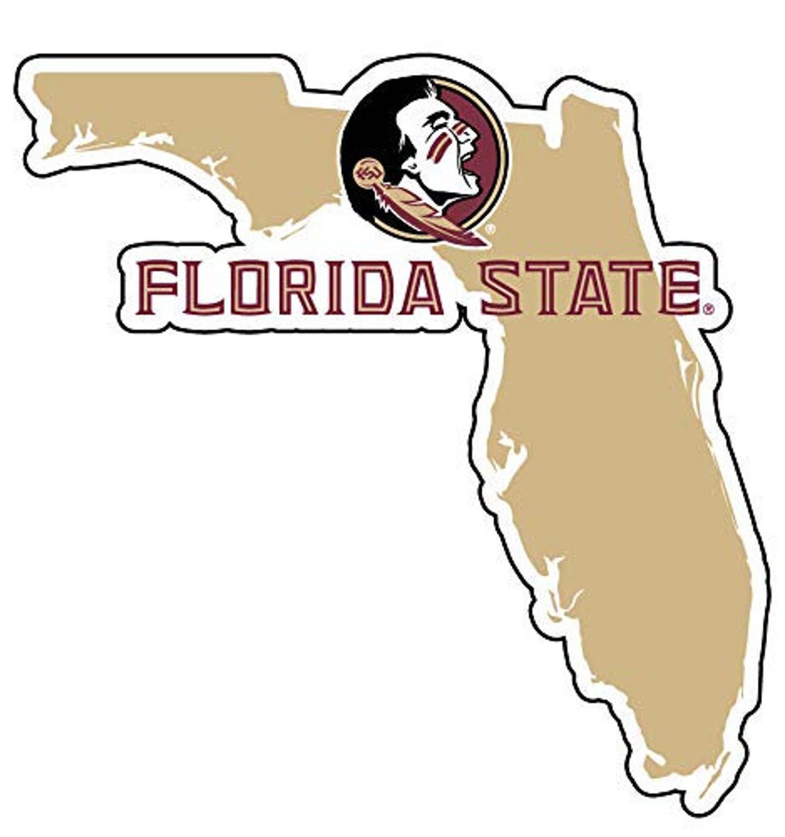 Florida State Seminoles 4 Inch State Shape Vinyl Decal Sticker - Etsy
