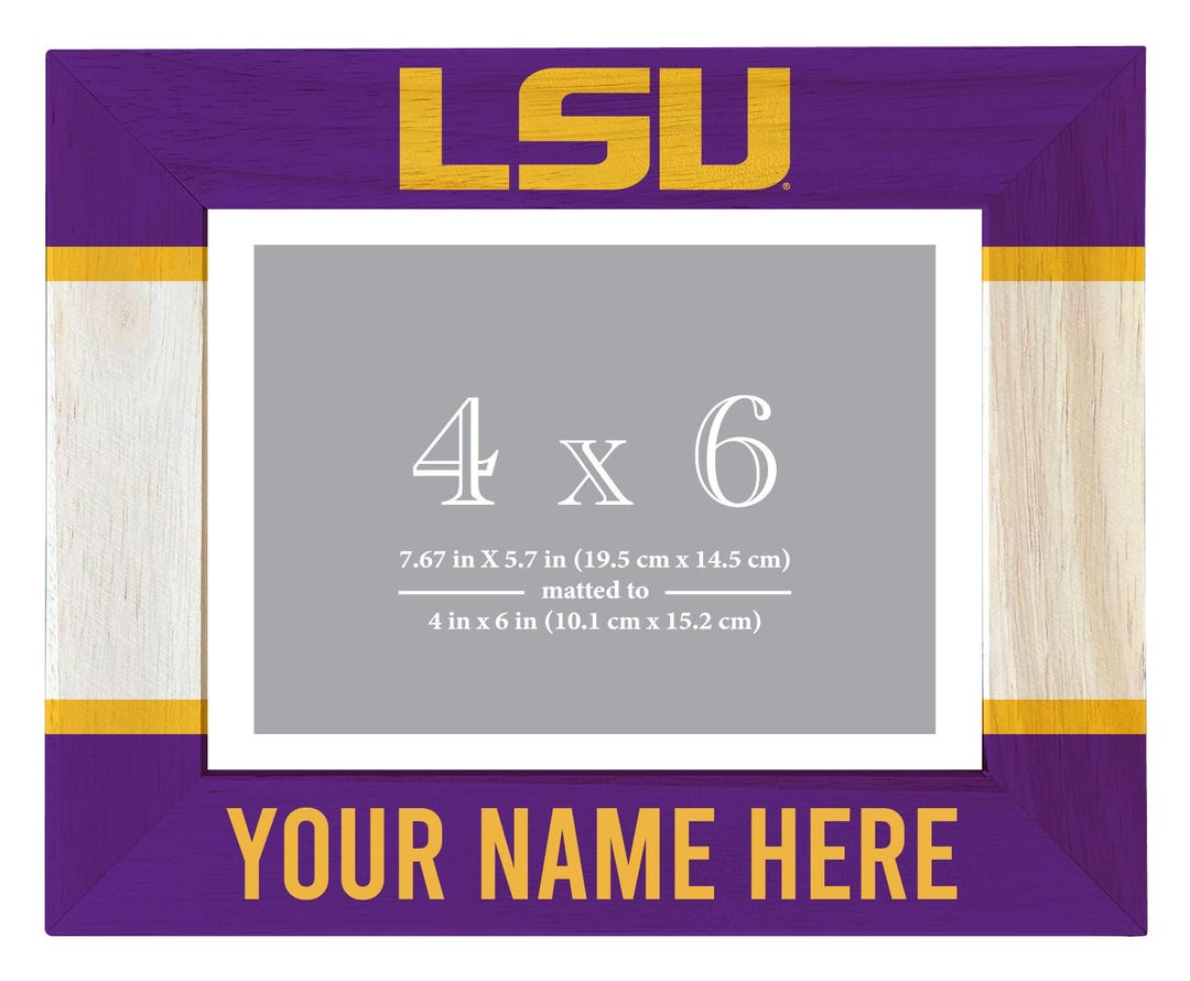 LSU Tigers Customizable Wooden Photo Frame Matted 4"x 6" - Etsy