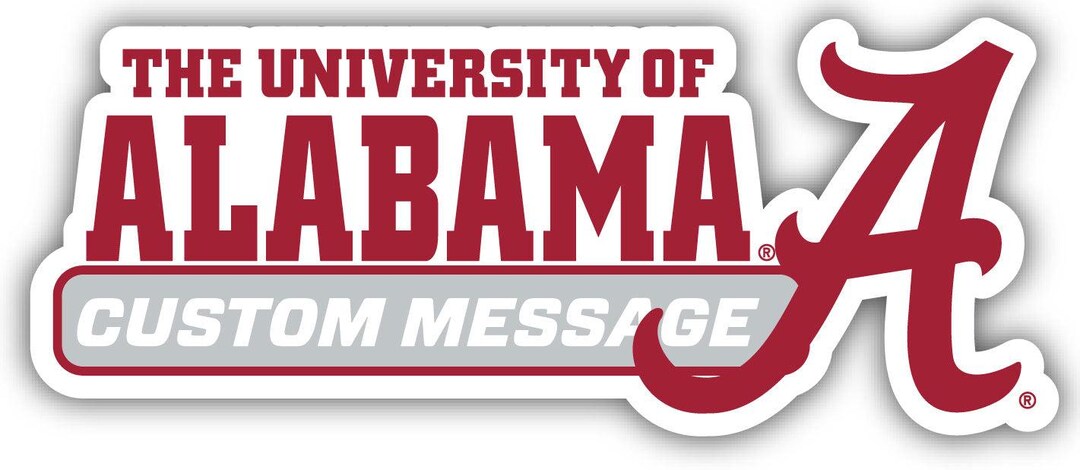 Alabama Crimson Tide 4-inch Wide Customizable Vinyl Decal Sticker - Etsy