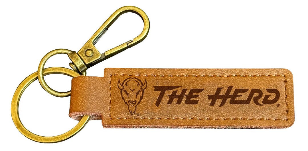 Marshall Thundering Herd Leather Keychain 3.25" Long - Etsy