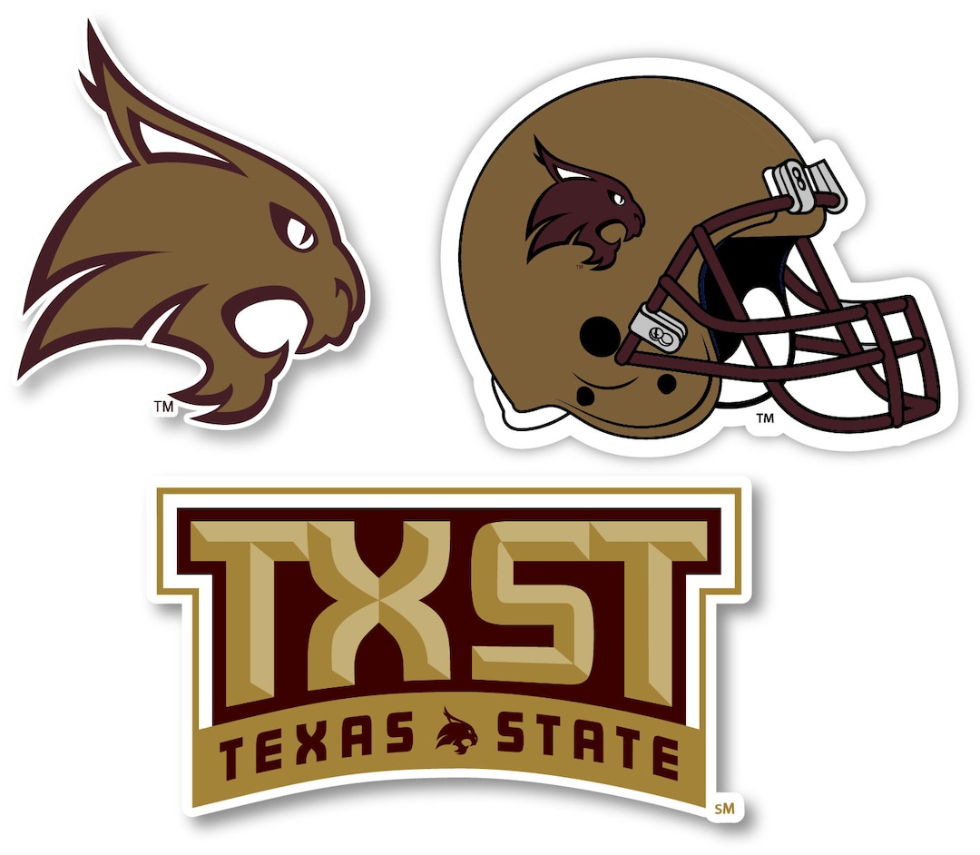 Texas State Bobcats Set of 3 Vinyl Decal Stickers 4 Inches Each - Etsy