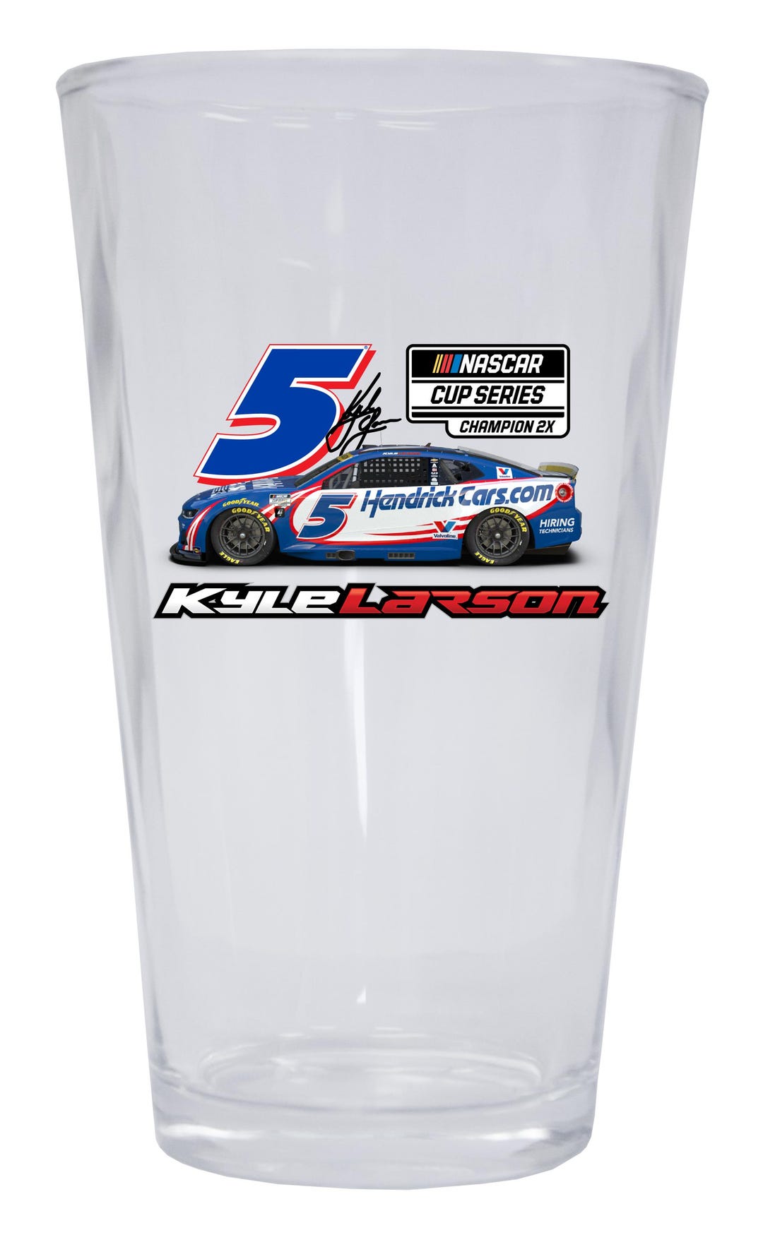 Kyle Larson 2X Champ #5 Nascar Offic. Licensed 16 Oz Pint Glass - Etsy