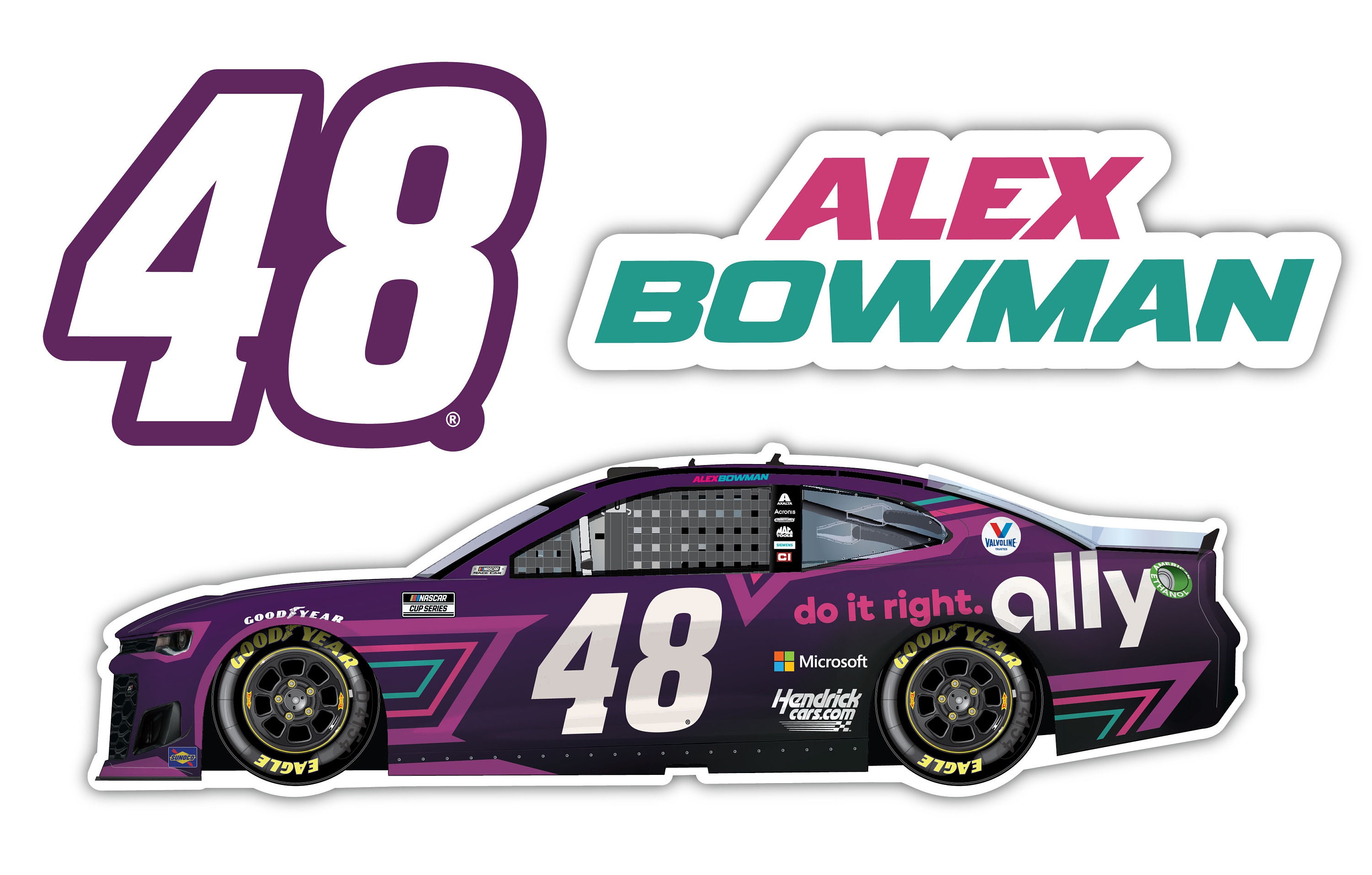Alex Bowman NASCAR 48 3 Pack Laser Cut Decal - Etsy