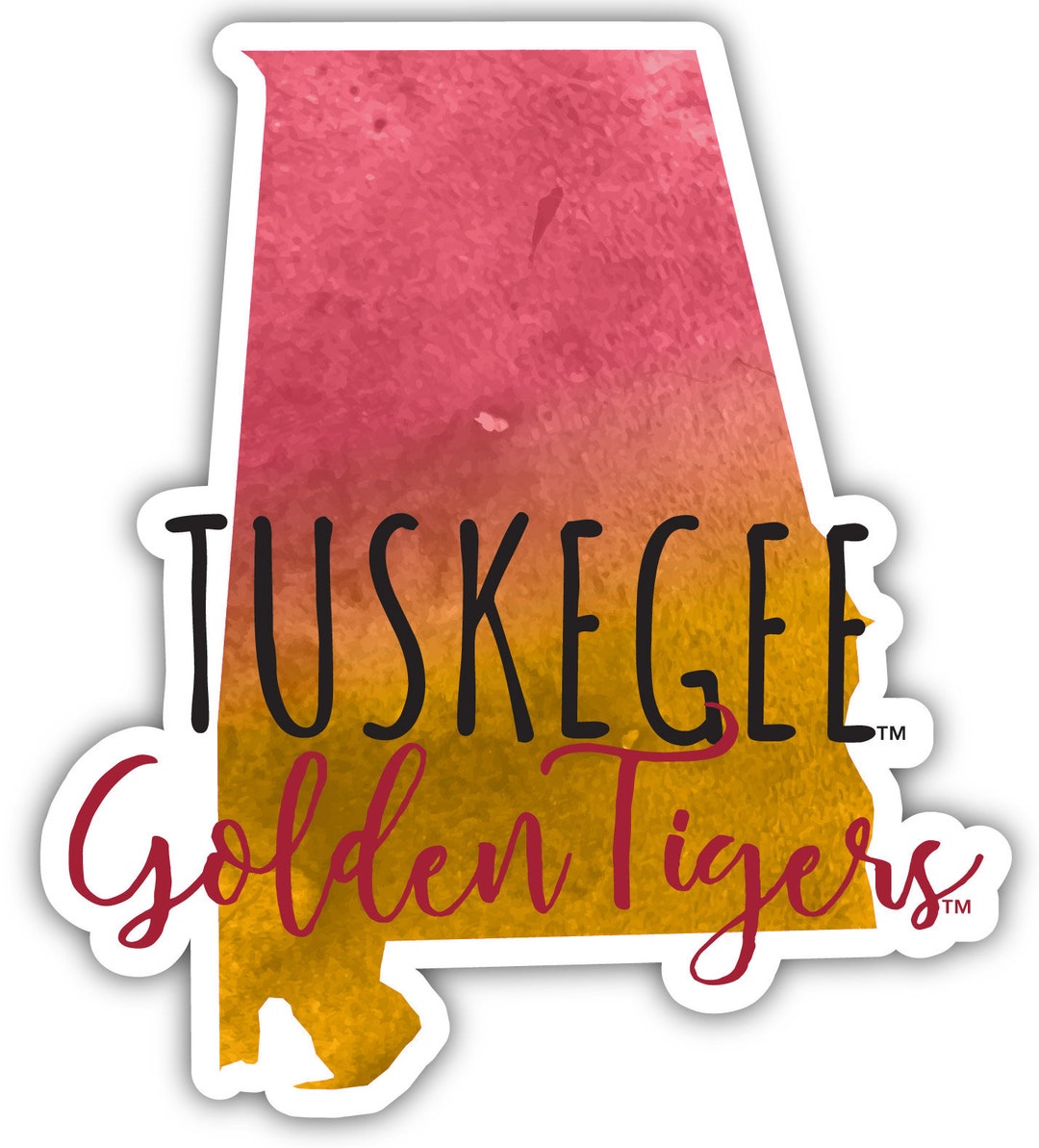 Tuskegee University Vinyl Sticker - Watercolor State Design - Etsy