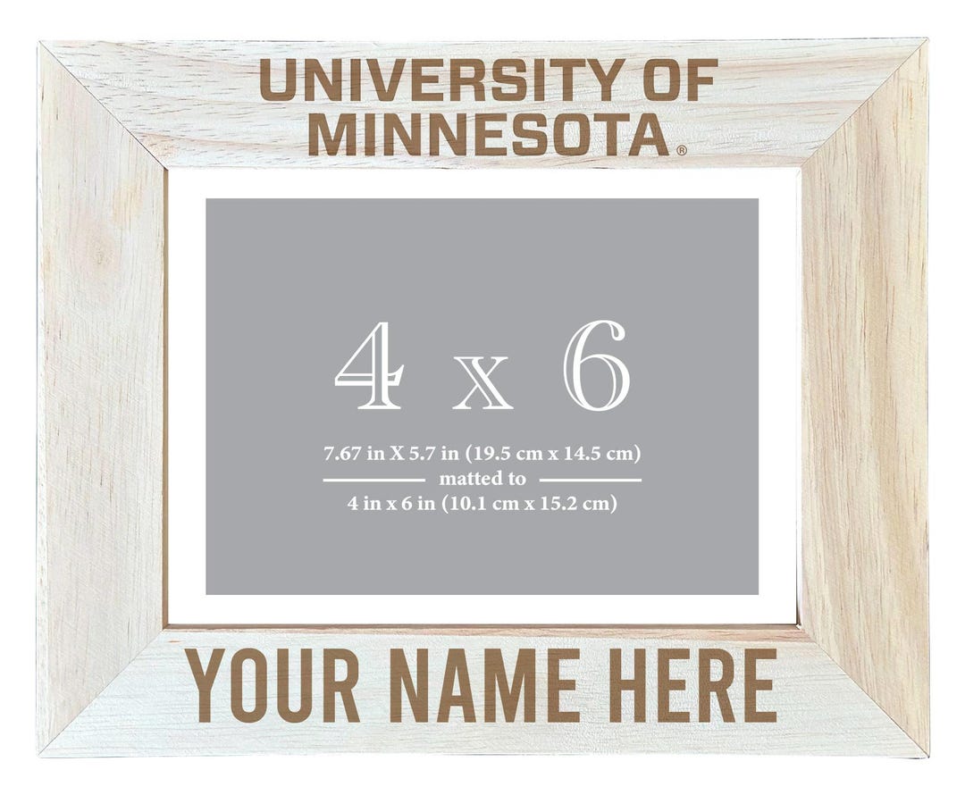 Minnesota Gophers Customizable Wooden Photo Frame Matted 4"x 6" - Etsy