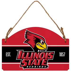 Illinois State Redbirds Flat Wood Sign With Hanging String - Officially ...