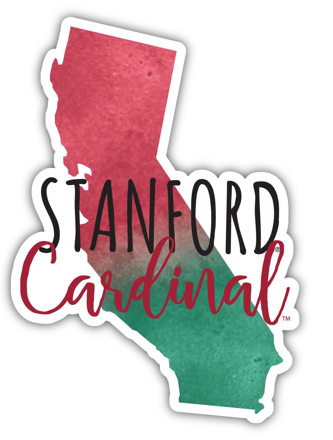Stanford University Vinyl Sticker - Watercolor State Design - Etsy