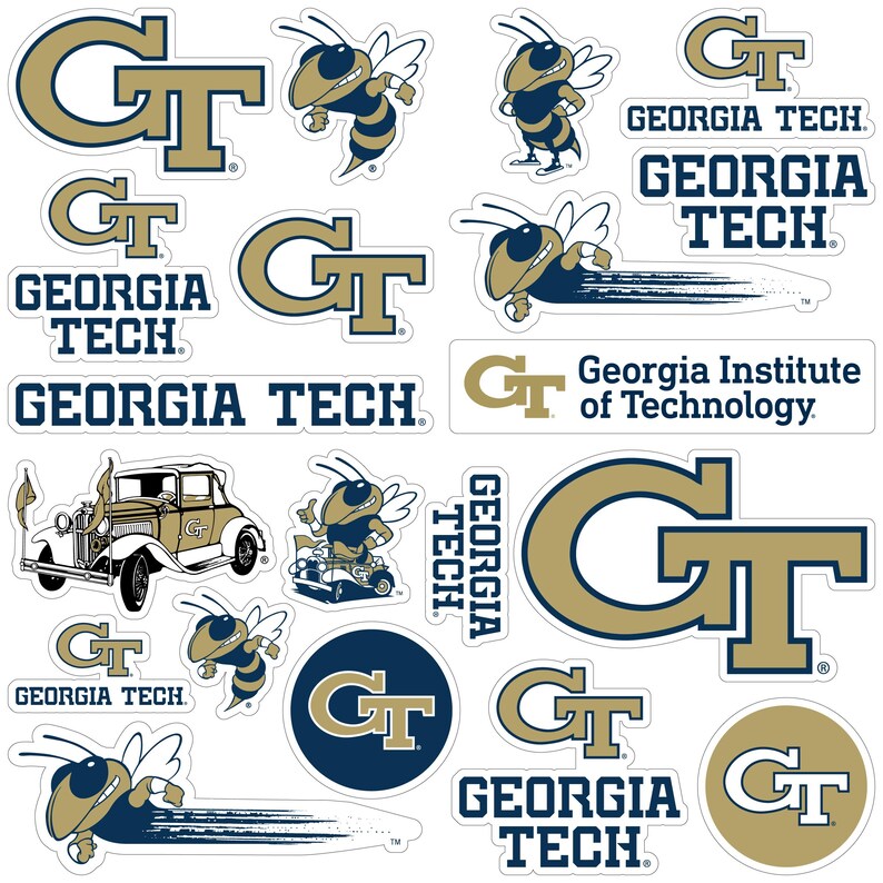 Georgia Tech Yellow Jackets Officially Licensed College Sticker ...