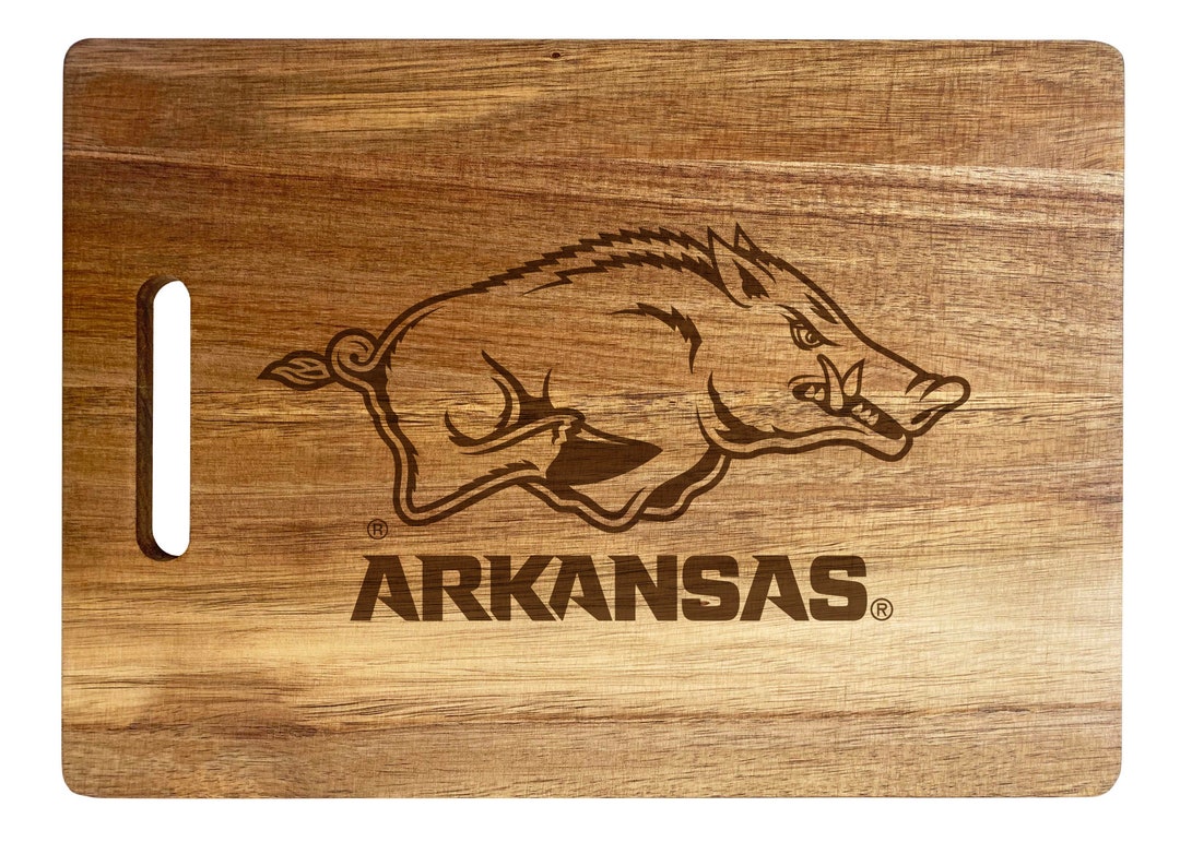 Arkansas Razorbacks Engraved Wooden Cutting Board 10" X 14" Acacia Wood ...