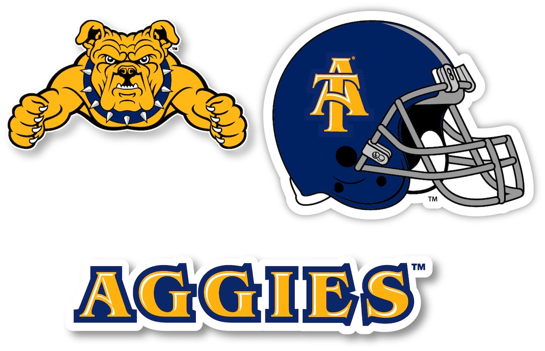 North Carolina A&T State Aggies Set of 3 Stickers - 4 Inches Each - Etsy
