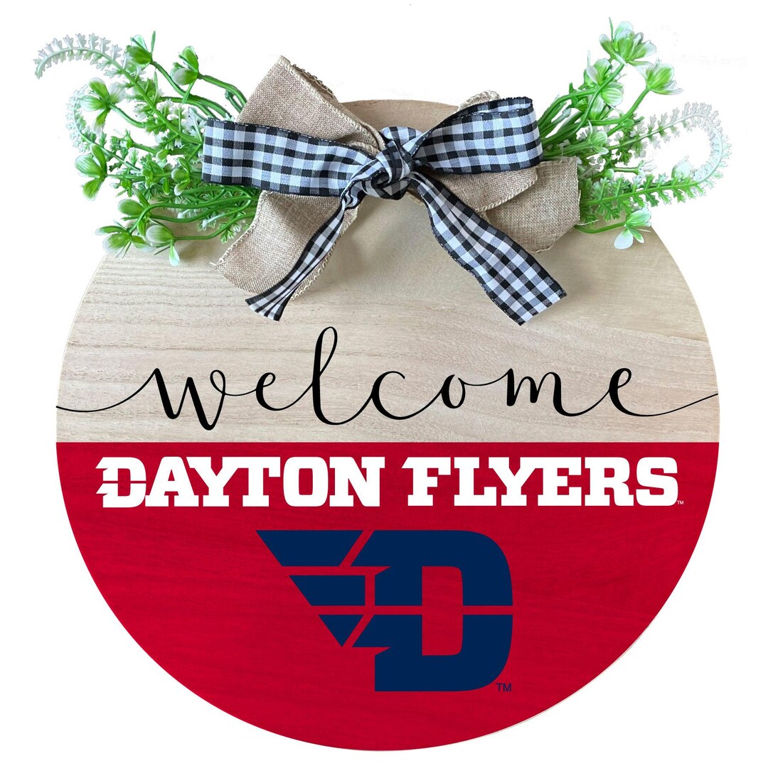 Dayton Flyers Wooden Wreath Welcome Sign 11.75" Diameter Officially ...