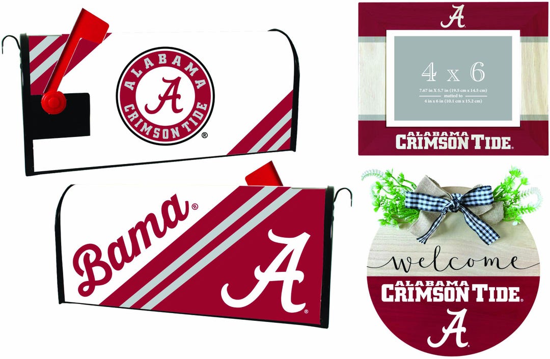 Alabama Crimson Tide Offic. Lic. Decor Pack - Mailbox Cover, Wreath ...