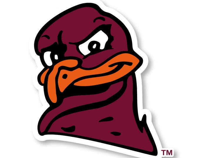Virginia Tech Hokies Vinyl Mascot Decal Sticker - Etsy
