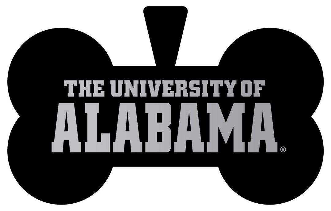 Alabama Crimson Tide Dog Tag Matte Black Bone-shaped Engraved ...