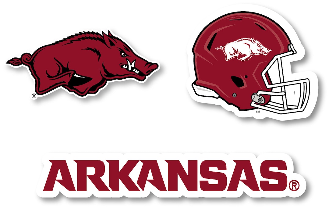 Arkansas Razorbacks Set of 3 Stickers - 4 Inches Each - Etsy
