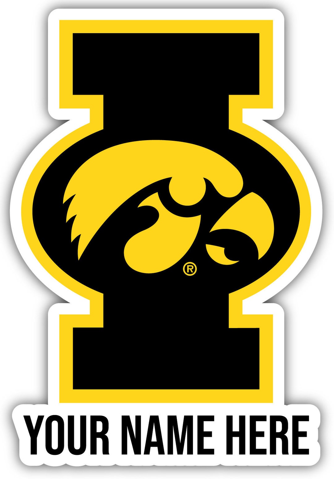 Iowa Hawkeyes Customizable Vinyl Sticker - Multiple Sizes Available - Etsy