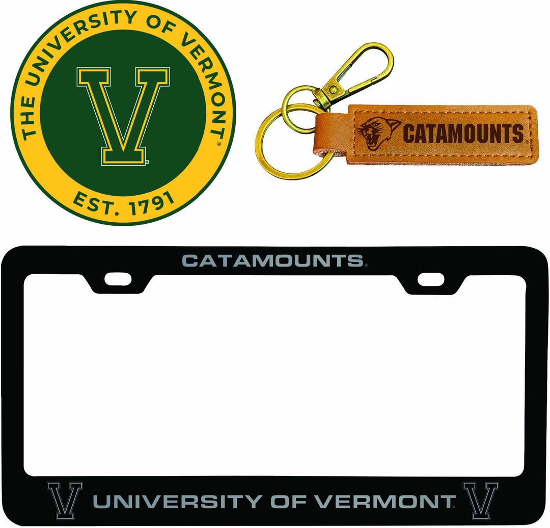 Vermont Catamounts Offic. Lic. Auto Pack – License Plate Frame ...