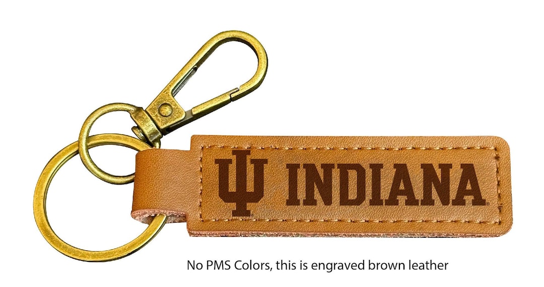 Indiana Hoosiers Leather Keychain 3.25" Long - Etsy
