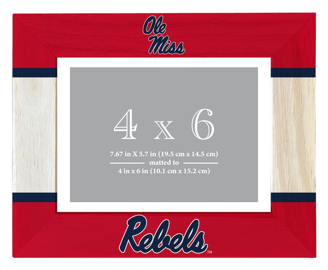 Mississippi Rebels "ole Miss" Wooden Photo Frame Matted to 4 X 6 Inch ...