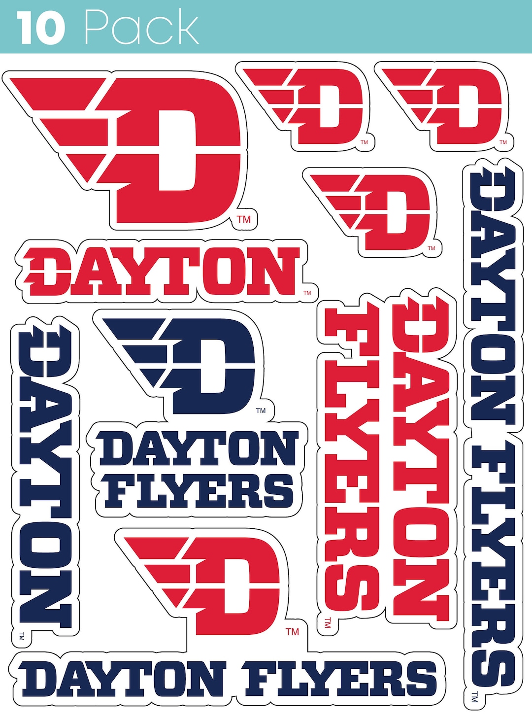 Dayton Flyers 10 Pack Sticker - officially Licensed Decals - Etsy