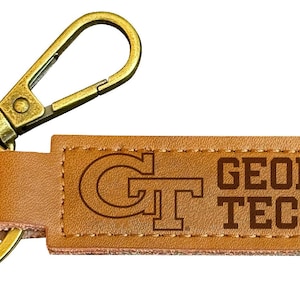 Georgia Tech Yellow Jackets Leather Keychain 3.25" Long - Etsy