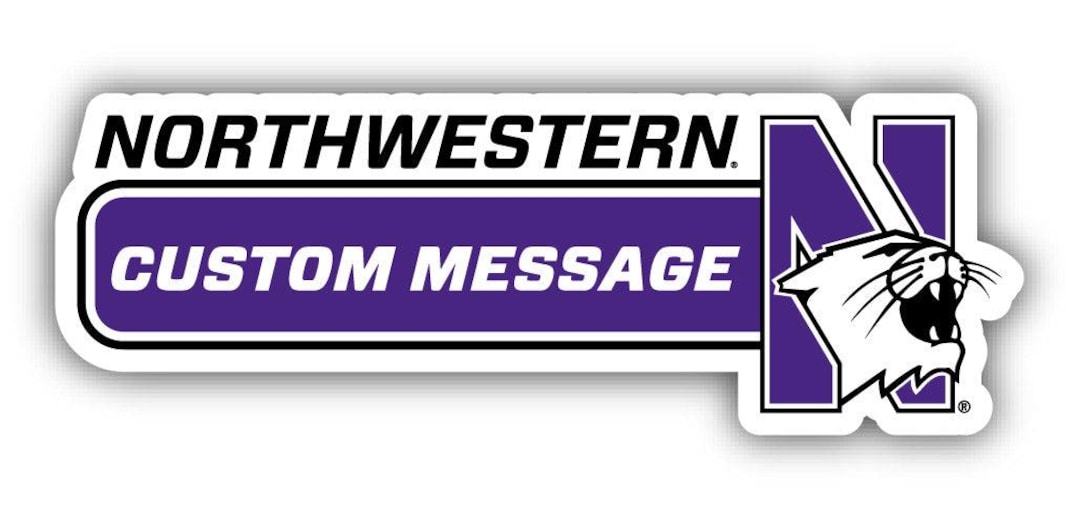 Northwestern University Wildcats 4-inch Wide Customizable Vinyl Decal ...