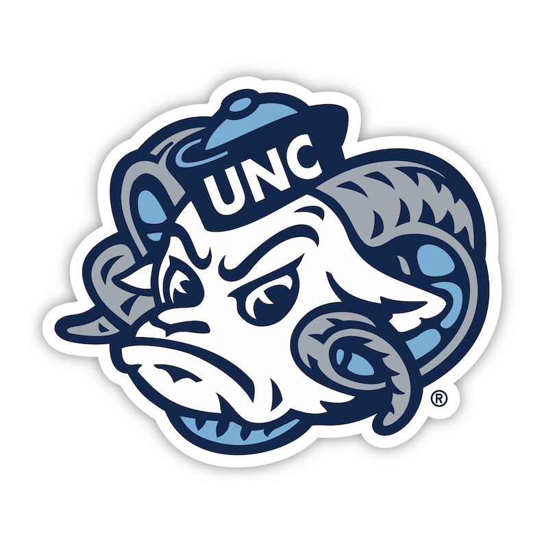 UNC Tar Heels Offic. Lic. Sticker With Choice of Backing Color ...
