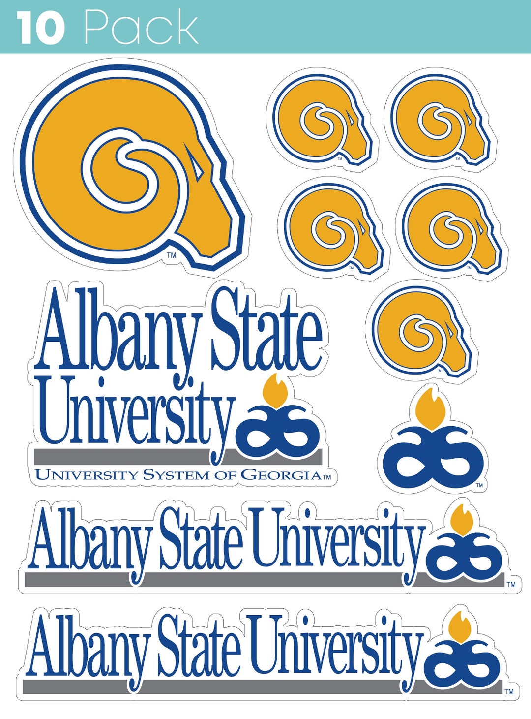 Albany State University 10 Pack Sticker - officially Licensed Decals - Etsy